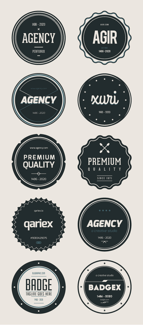 15 Modern Vintage, Retro PSD Badges - iDevie
