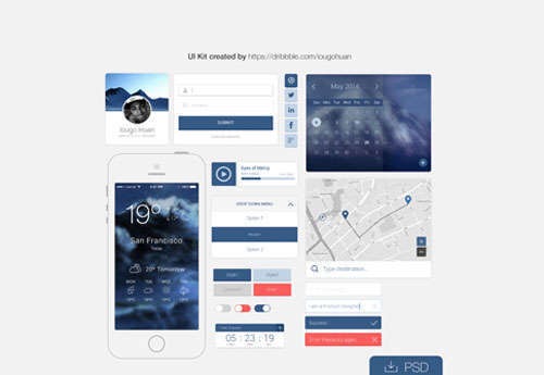 20 Free Web & Mobile PSD UI Kits 2014 - iDevie