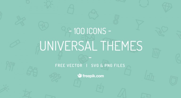 Freebie: Universal Themes Vector Icon Set (100 Icons, SVG) - iDevie