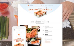 Sushi Bar Responsive Website Template - iDevie