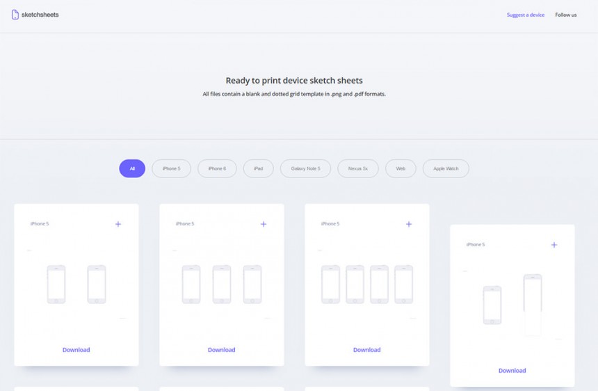 Print Web & Mobile UI Templates With Sketchsheets - iDevie
