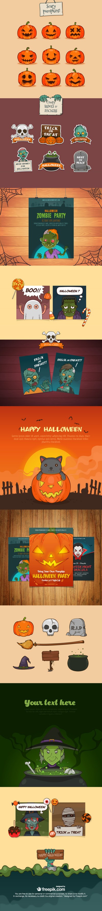 Free Hand-Drawn Halloween Vector Collection (exclusive) - iDevie