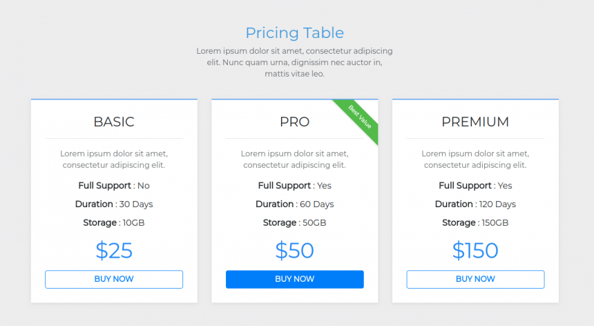 Freebie: Beautiful Pricing Table with Bootstrap 4 - iDevie Freebie: Beautiful Pricing Table with Bootstrap 4 - iDevie