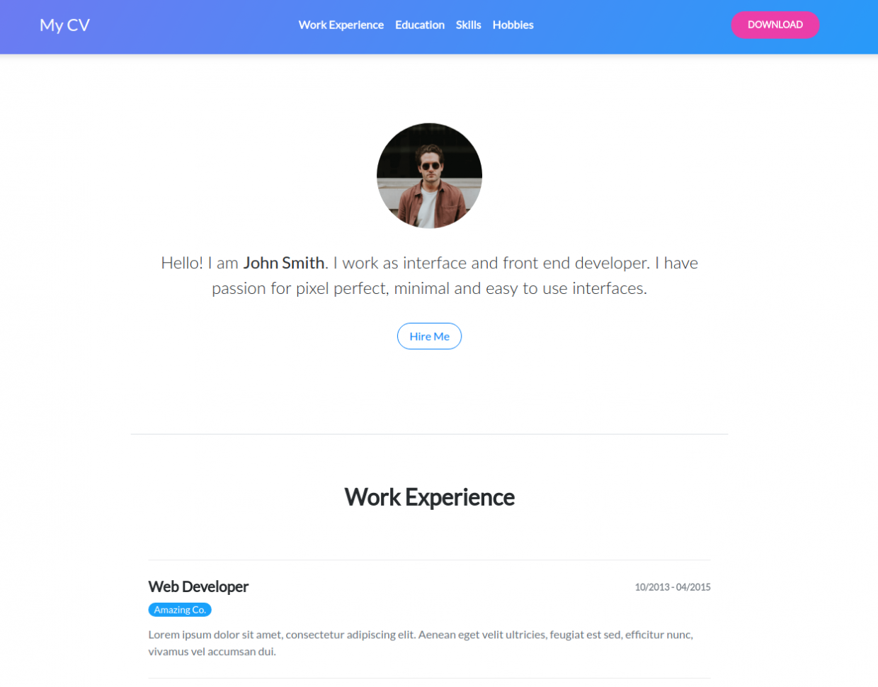 Freebie: Beautiful CV Template with Bootstrap - iDevie Freebie: Beautiful CV Template with Bootstrap - iDevie