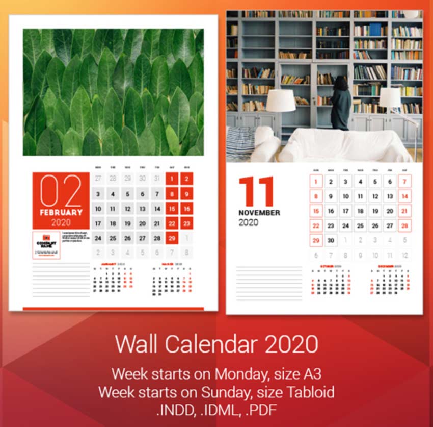 26 Best InDesign Calendar Templates (New for 2020) - iDevie