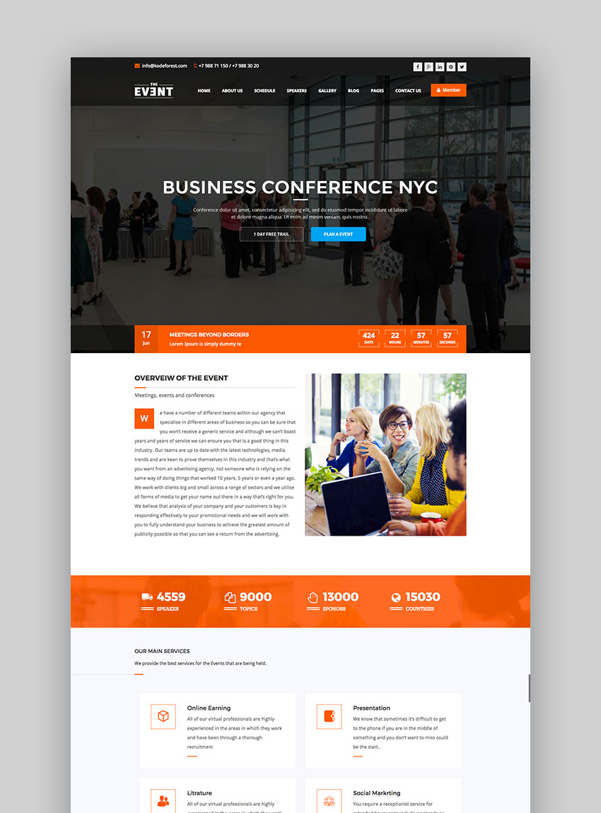 15+ Best Event WordPress Themes: For Conferences and More - iDevie